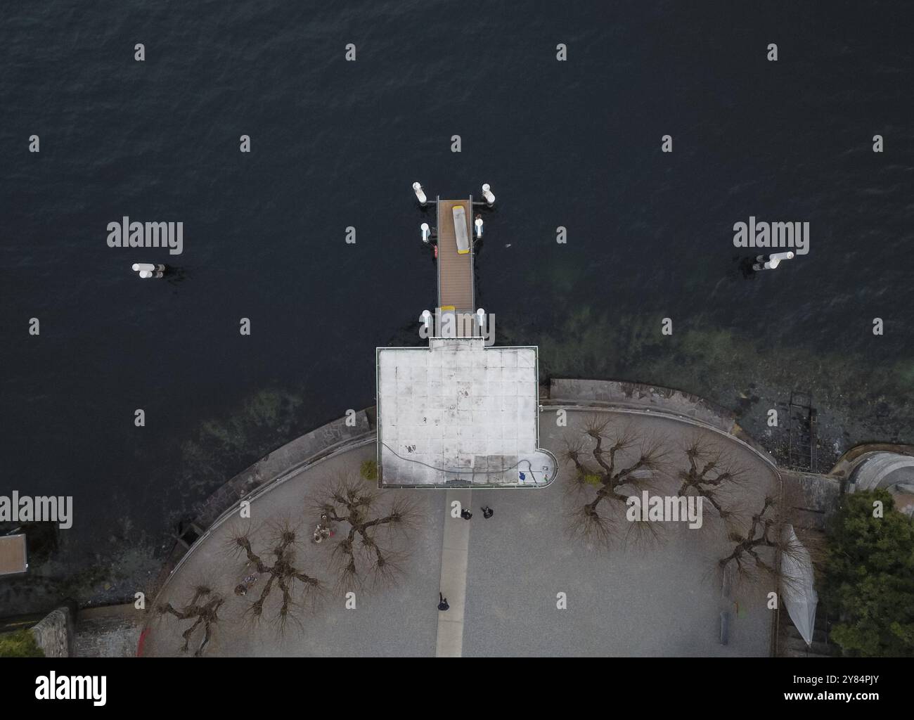 Aerial view of a ferry dock on Lake Como Stock Photo - Alamy