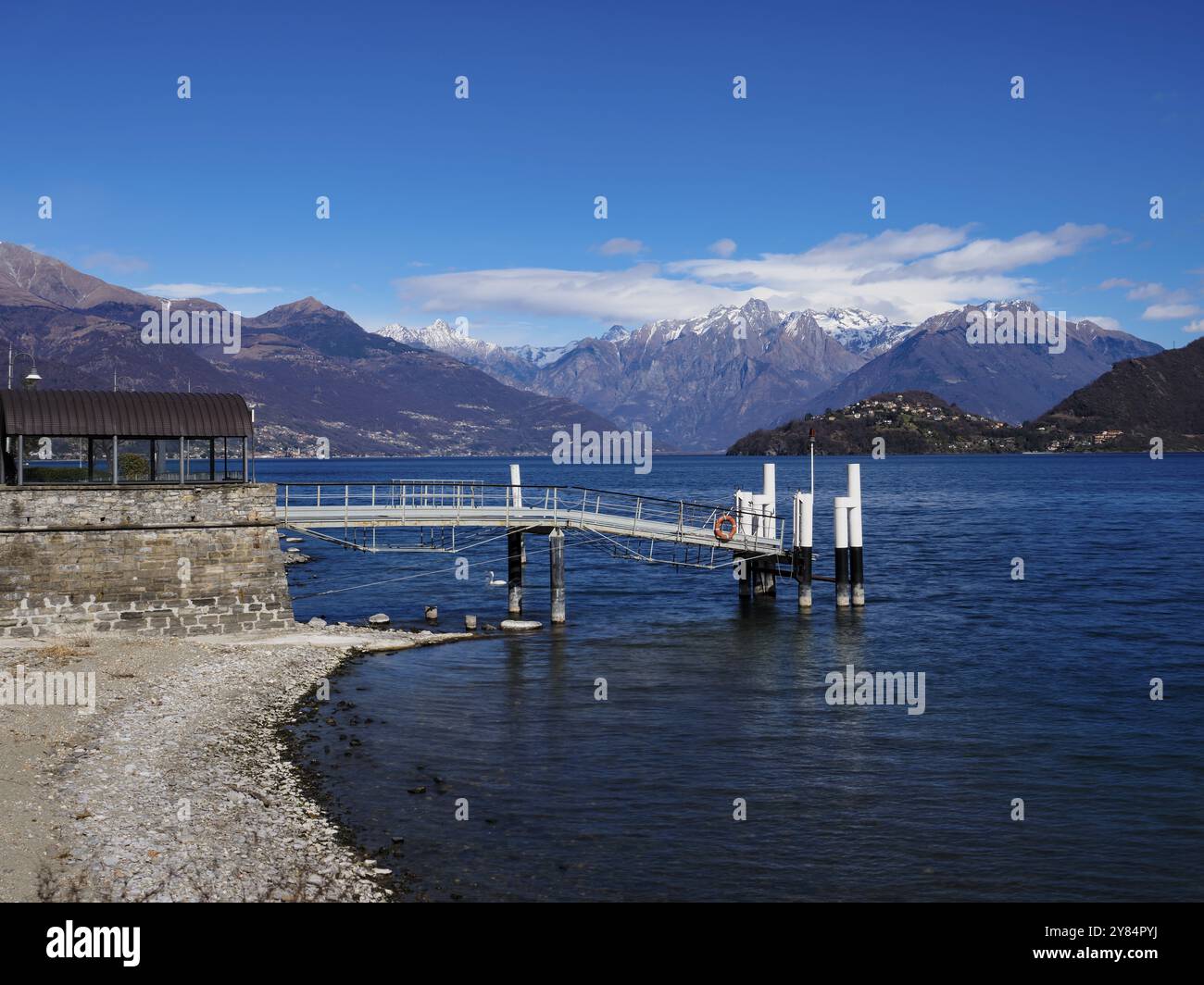 Ferry dock on Lake Como Stock Photo - Alamy