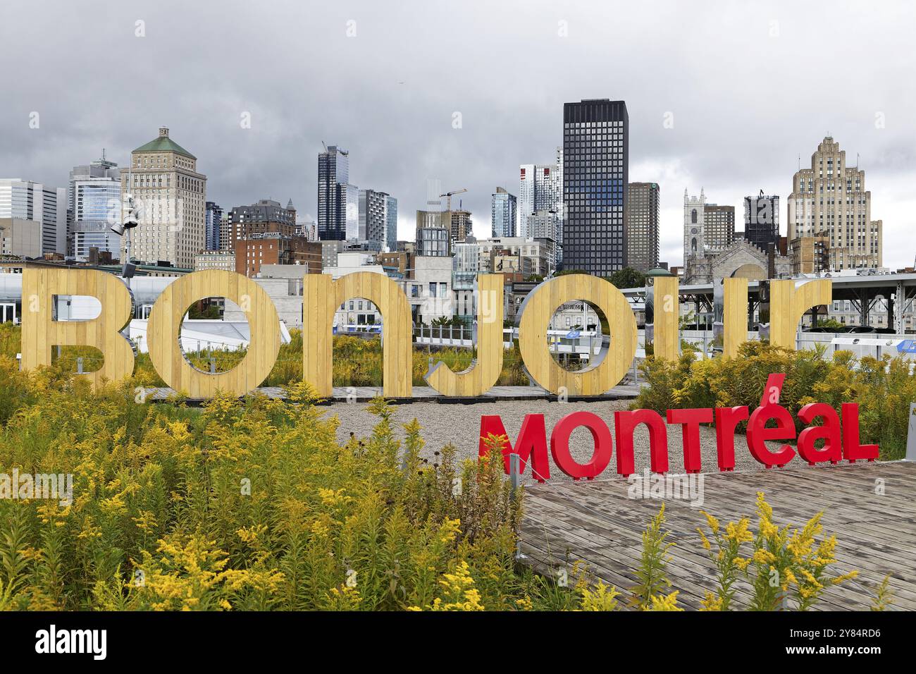 At the Cruise Ship Terminal with view on the city, Montreal, Province ...