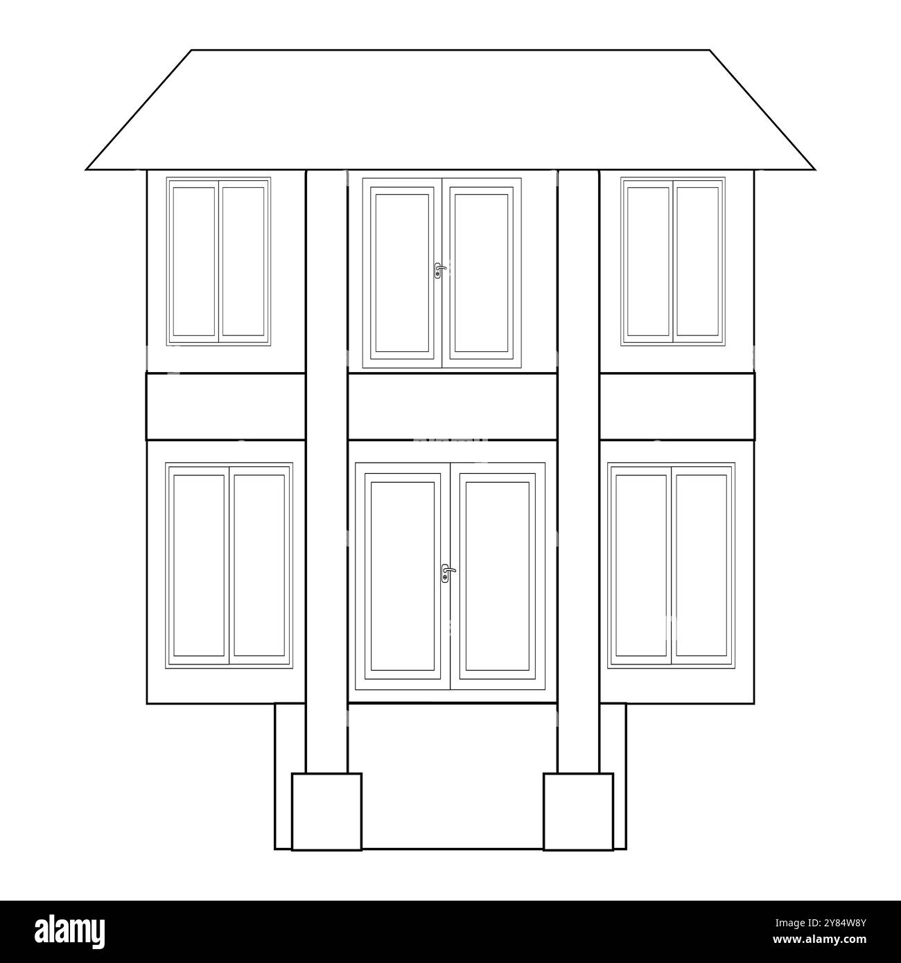 Simple house design icon vector, House Icon with Editable Stroke and ...