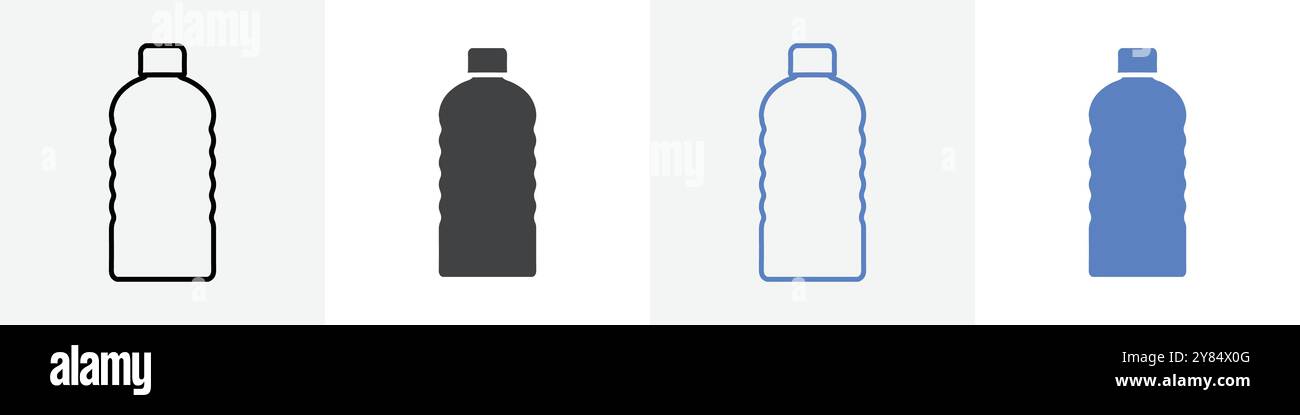 bottle icon linear thin line icon graphics set black and white Stock ...