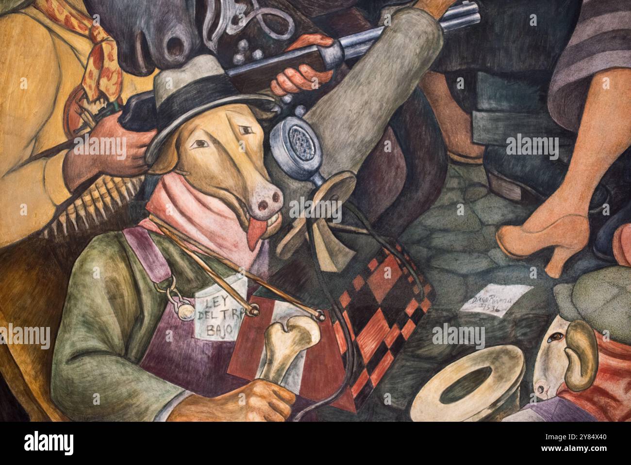 MEXICO CITY, Mexico — Part of a 1936 fresco mural by Diego Rivera ...