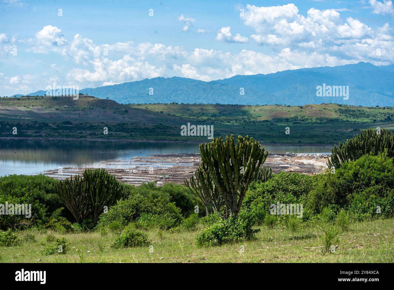 Katwe Salt Lake in Queen Elizabeth National Park - Uganda Stock Photo ...