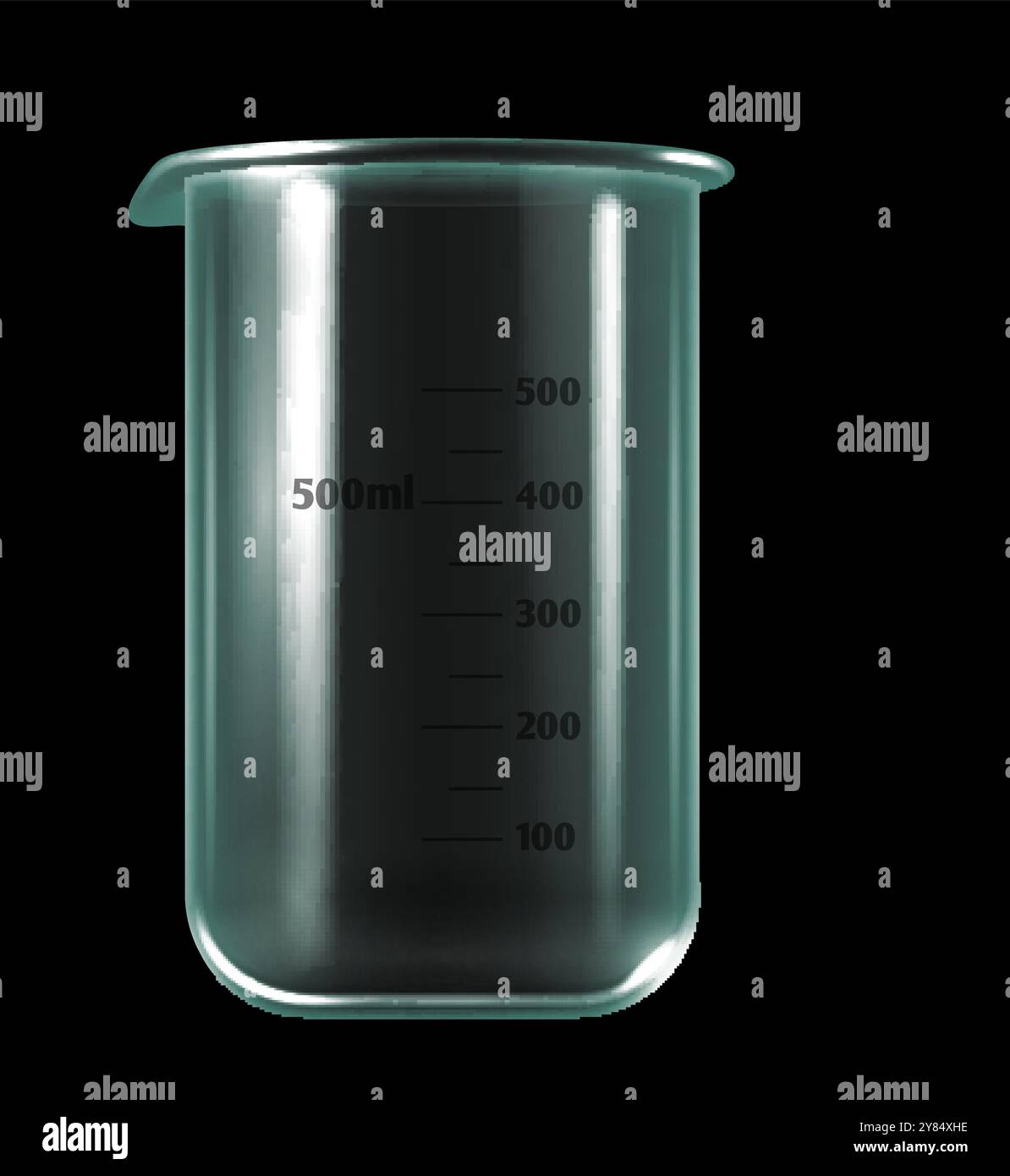 Glass beaker mockup. Realistic laboratory transparent equipment Stock ...