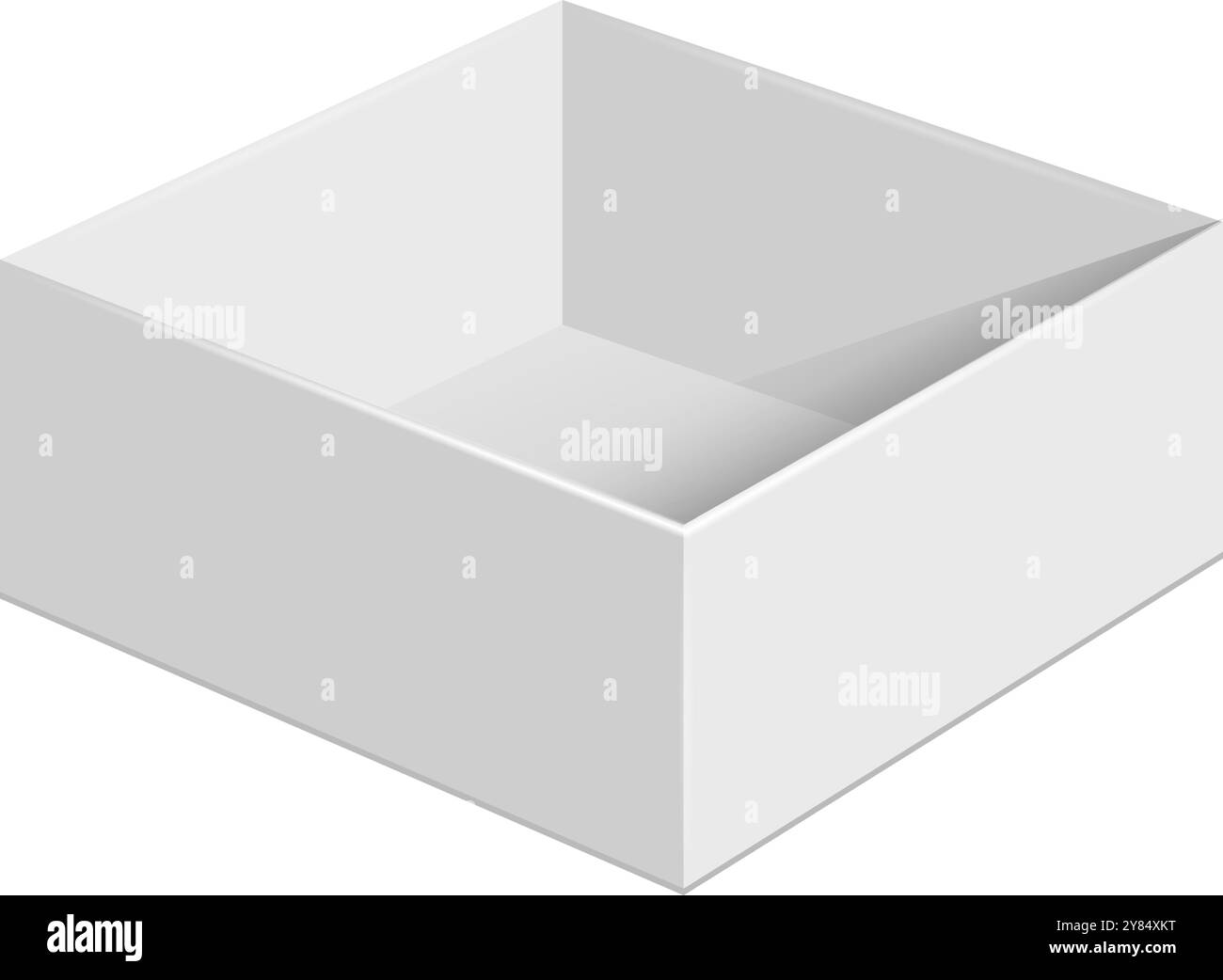 Square container mockup. Realistic blank paper box Stock Vector Image ...