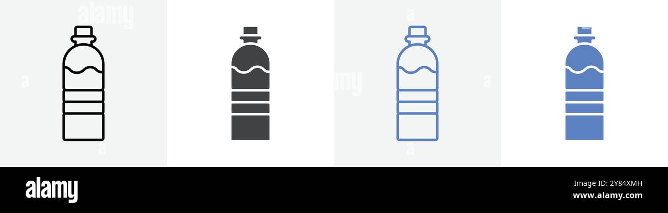 bottle icon linear thin line icon graphics set black and white Stock ...