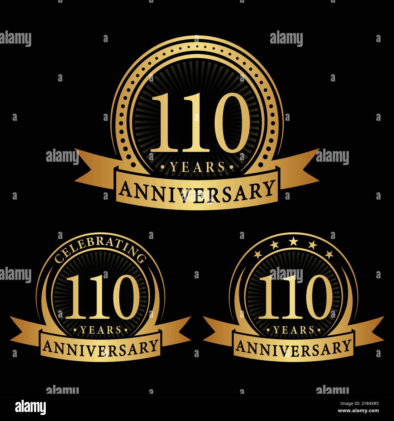 110 years anniversary logo collections. Set of 110th Anniversary ...