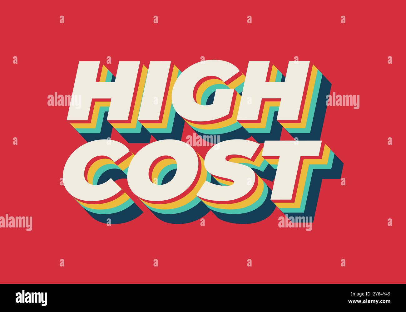 High cost. text effect design for promotional ads in 3D style Stock ...