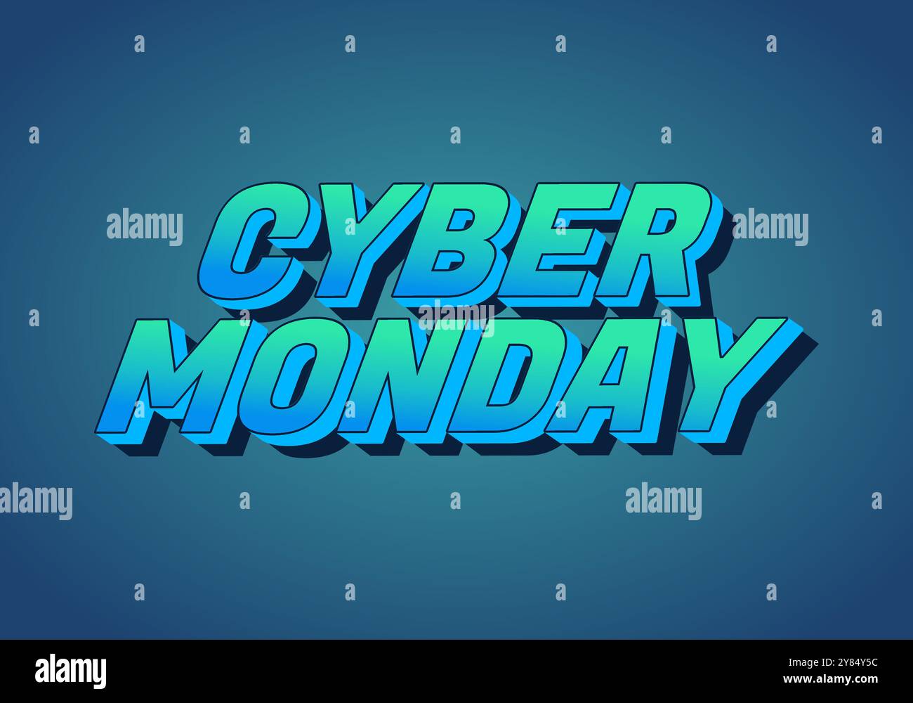 Cyber monday. Text effect design in 3D and bold fonts for digital ads ...