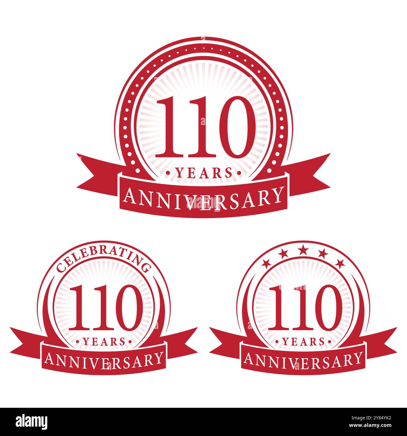 110 years anniversary logo collections. Set of 110th Anniversary ...