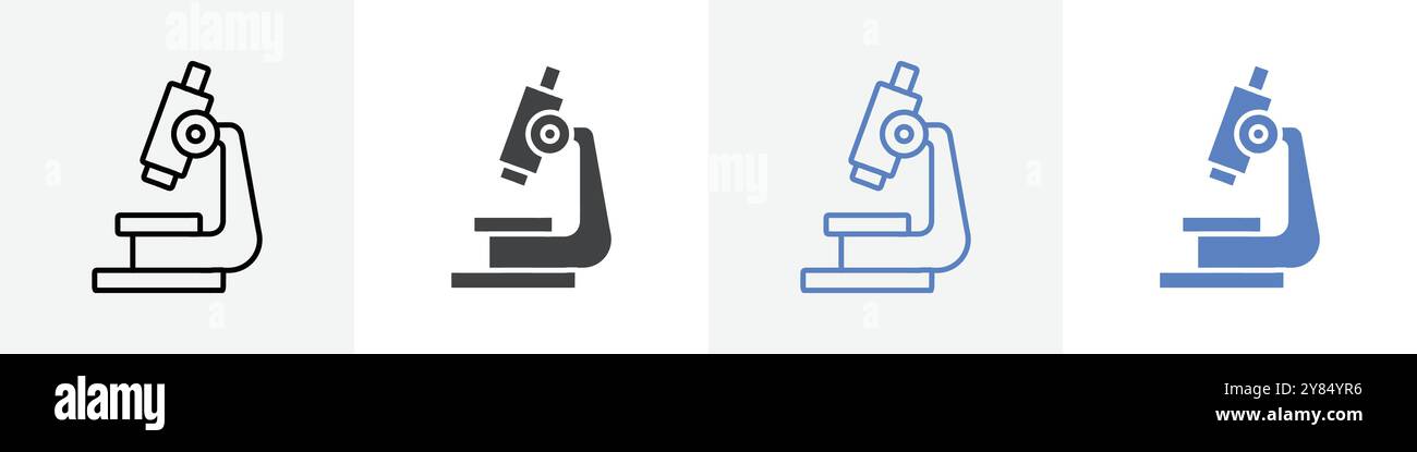 microscope icon linear thin line icon graphics set black and white ...