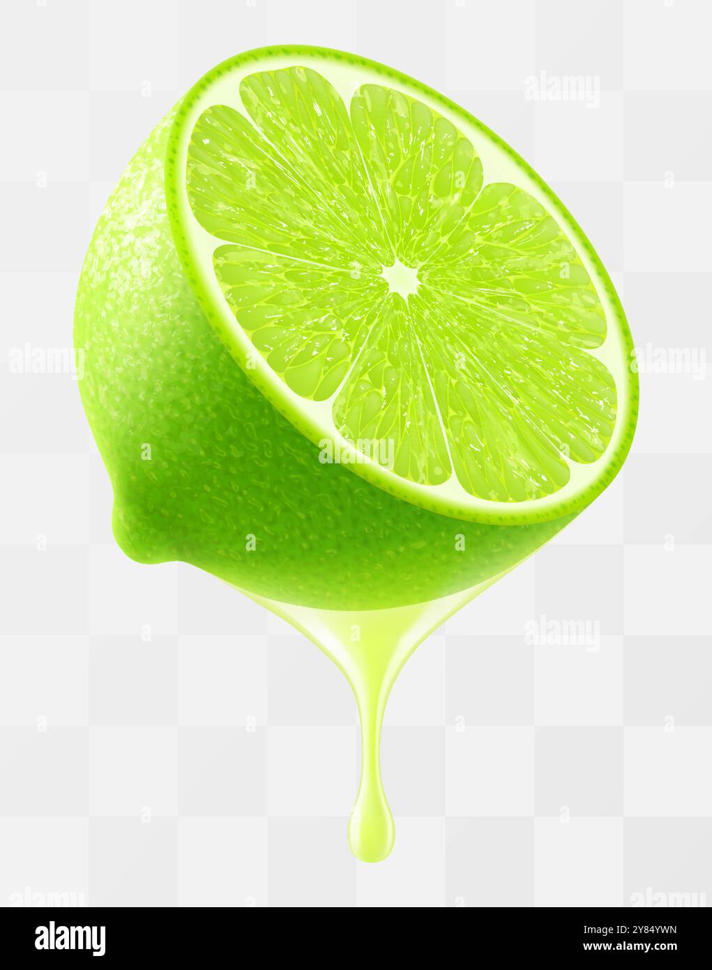 Lime juice dripping from fresh ripe lime, isolated on transparent ...