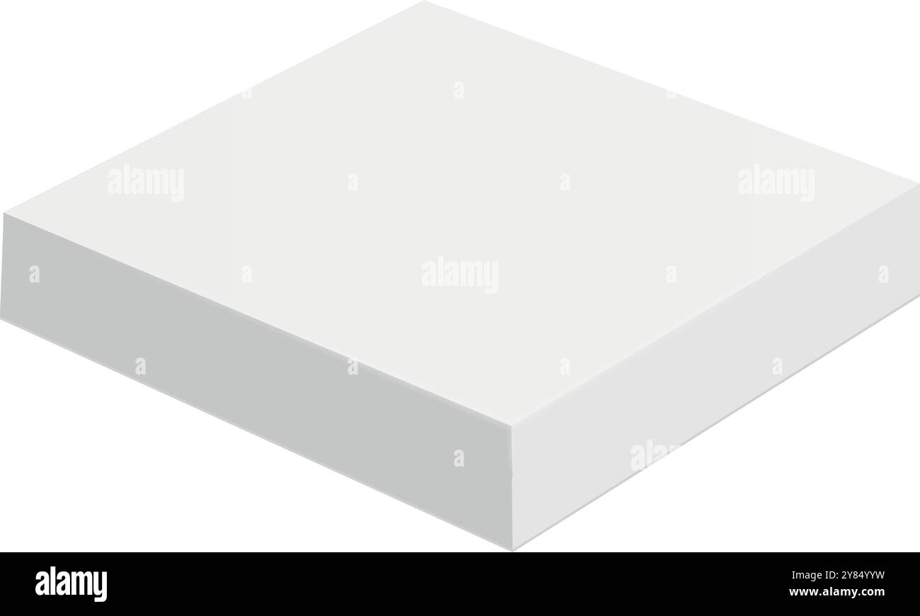 Square paper box lid realistic white mockup Stock Vector Image & Art ...