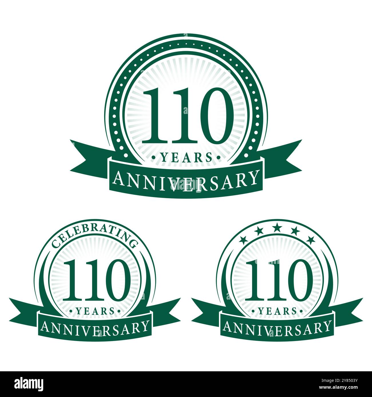 110 years anniversary logo collections. Set of 110th Anniversary ...