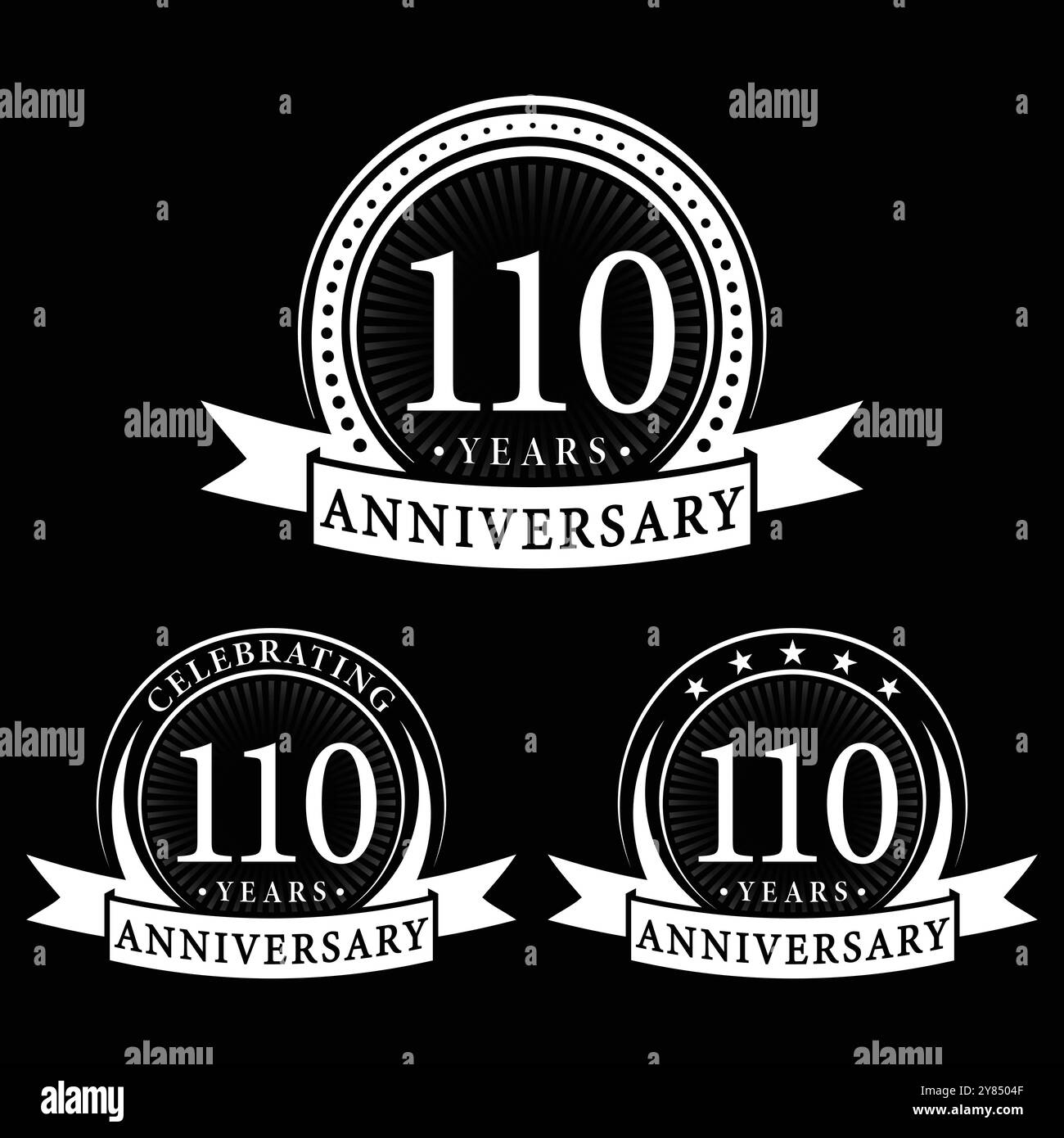 110 years anniversary logo collections. Set of 110th Anniversary ...