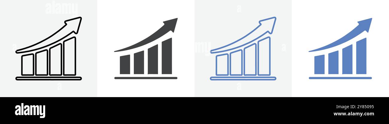 stock up icon linear thin line icon graphics set black and white Stock ...