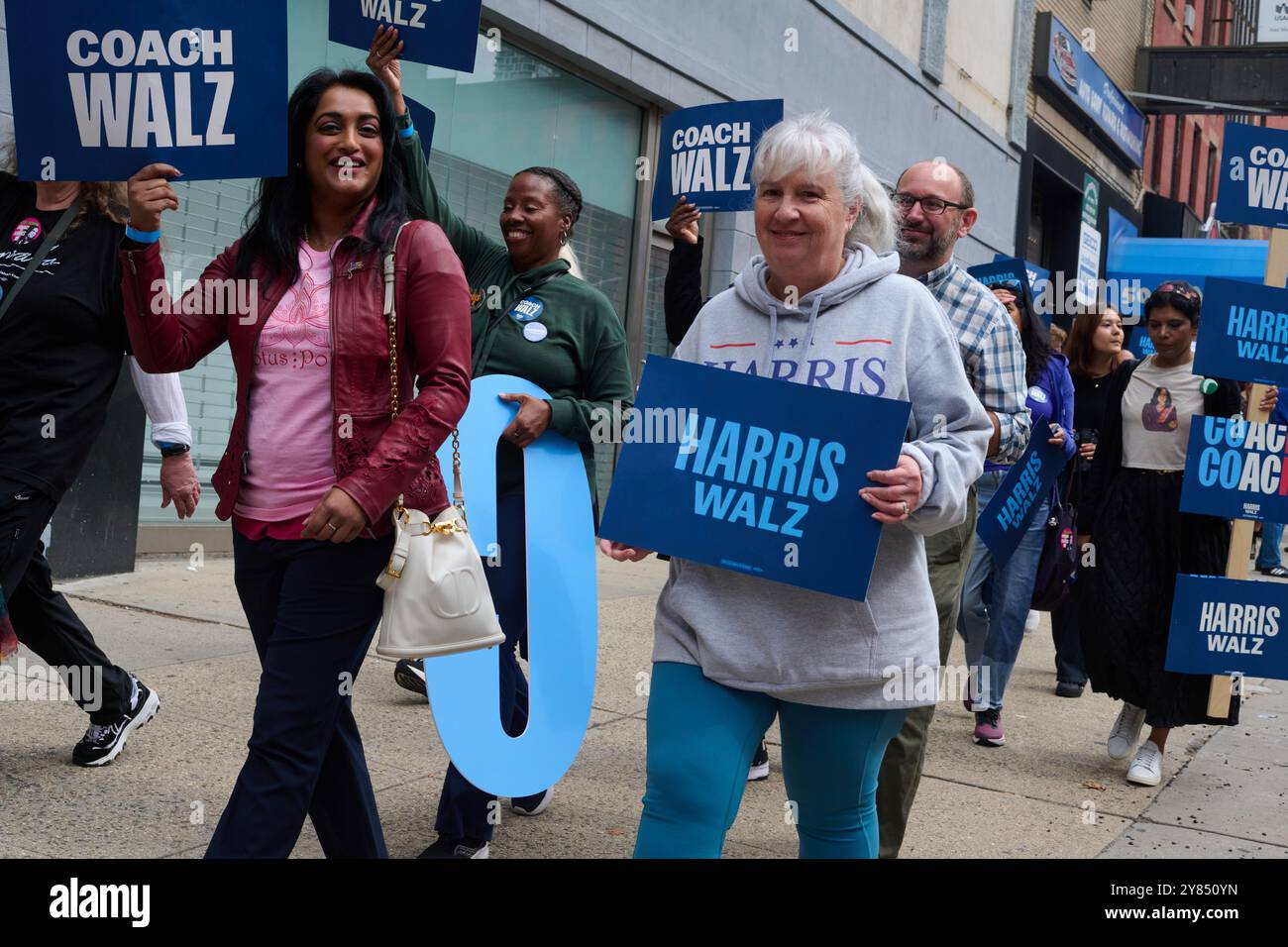 New York, New York, USA. 1st Oct, 2024. Kamala Harris and Tim Walz ...