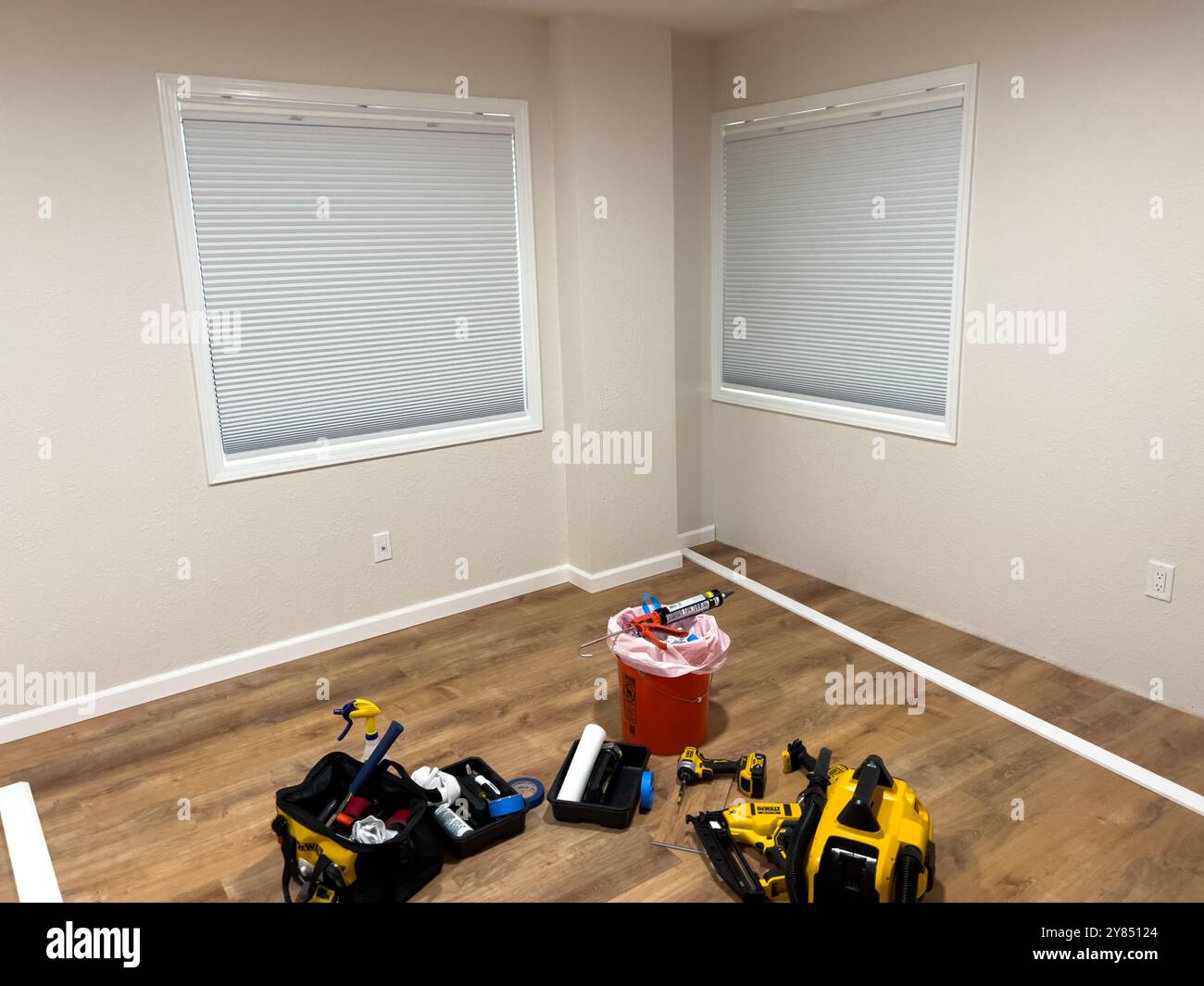 Home Renovation Room with Tools and Supplies Stock Photo - Alamy