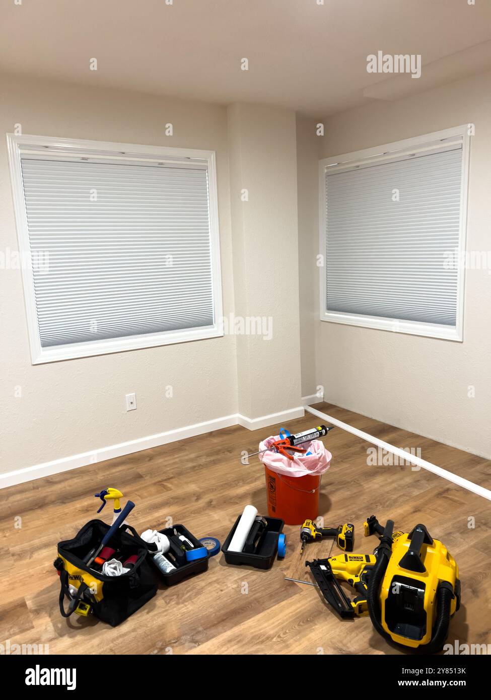 Home Renovation Room with Tools and Supplies Stock Photo - Alamy