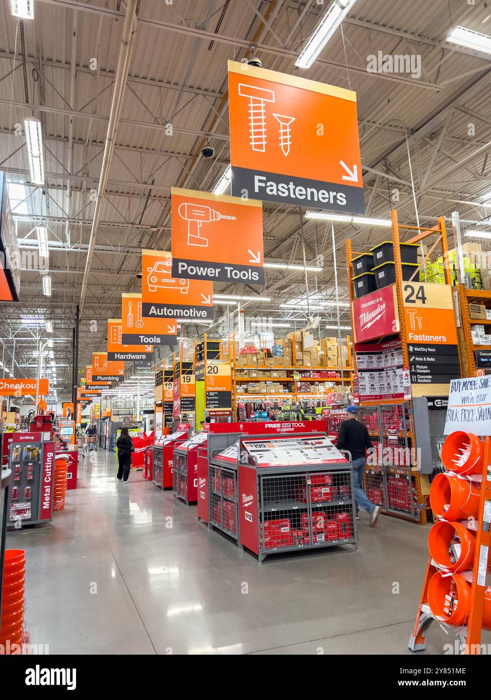 Hardware Store Aisles Featuring Fasteners, Power Tools, and Automotive ...
