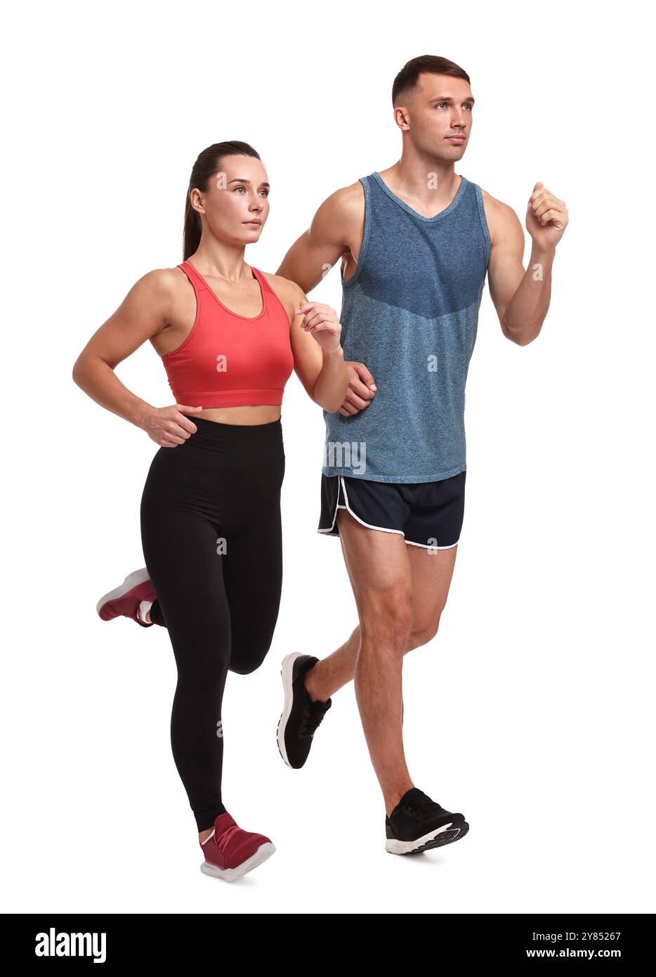 Man woman on run Cut Out Stock Images & Pictures - Alamy