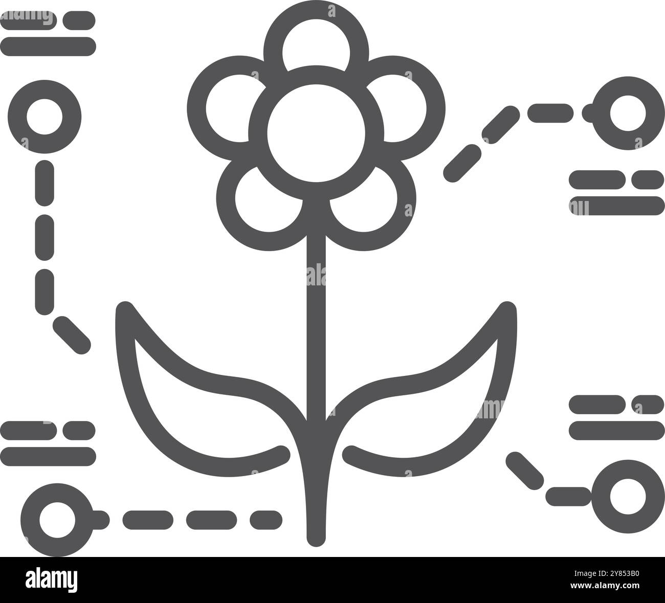 Biology symbol. Plant anatomy education line icon Stock Vector Image ...