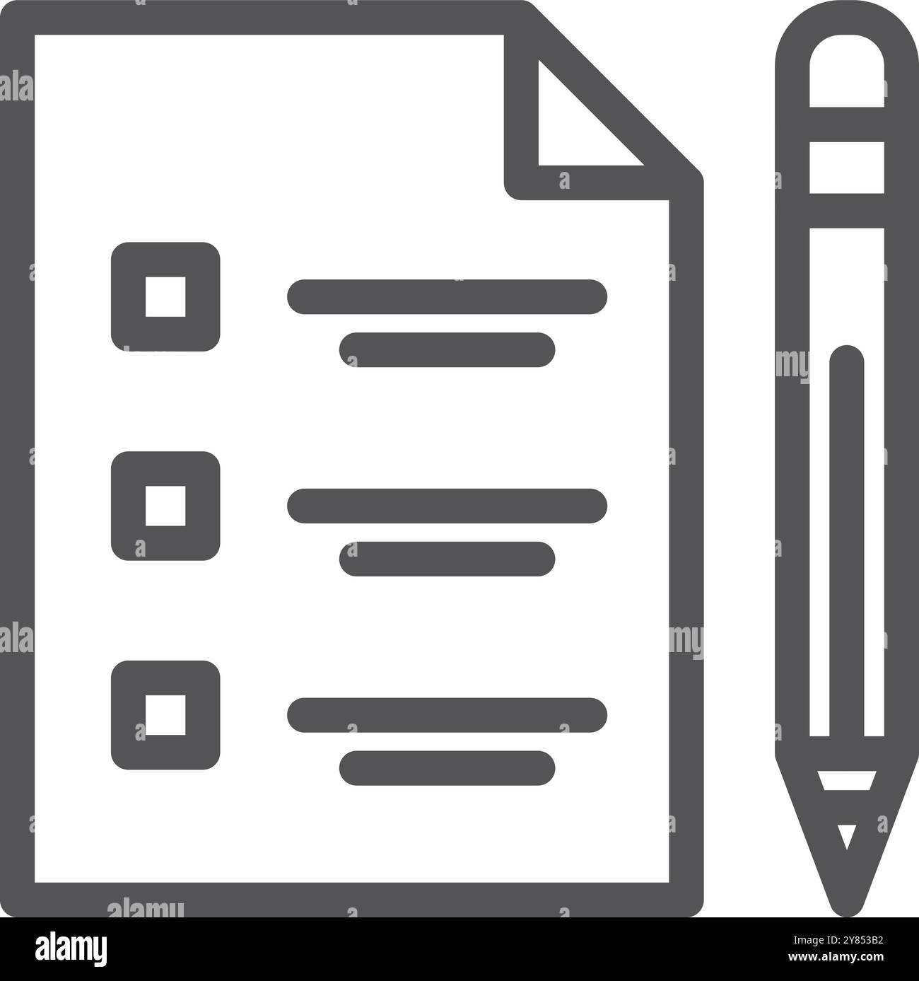 Checklist line icon. Test or exam sheet symbol Stock Vector Image & Art ...
