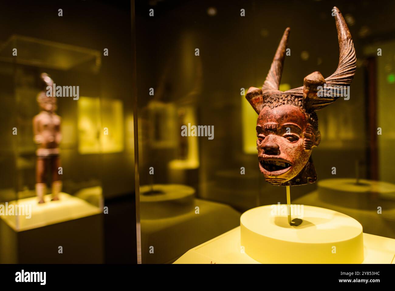WASHINGTON DC — An African mask sculpture displayed at the Smithsonian ...