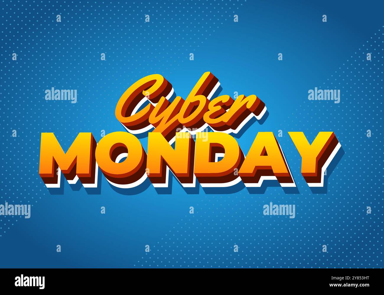 Cyber monday. Text effect design in 3D and bold fonts for digital ads ...