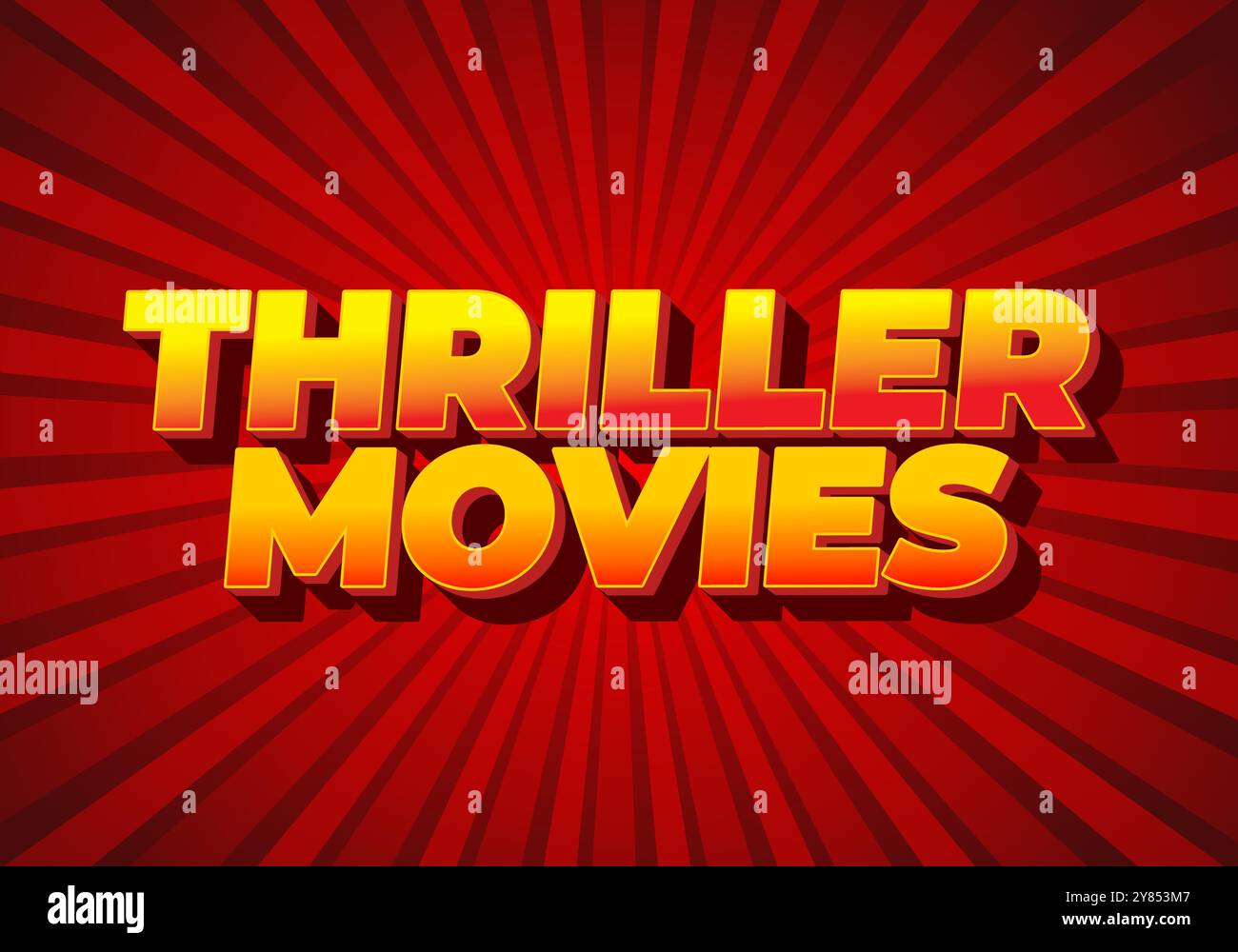 Thriller movies. Text effect design in modern colors and 3D style Stock ...