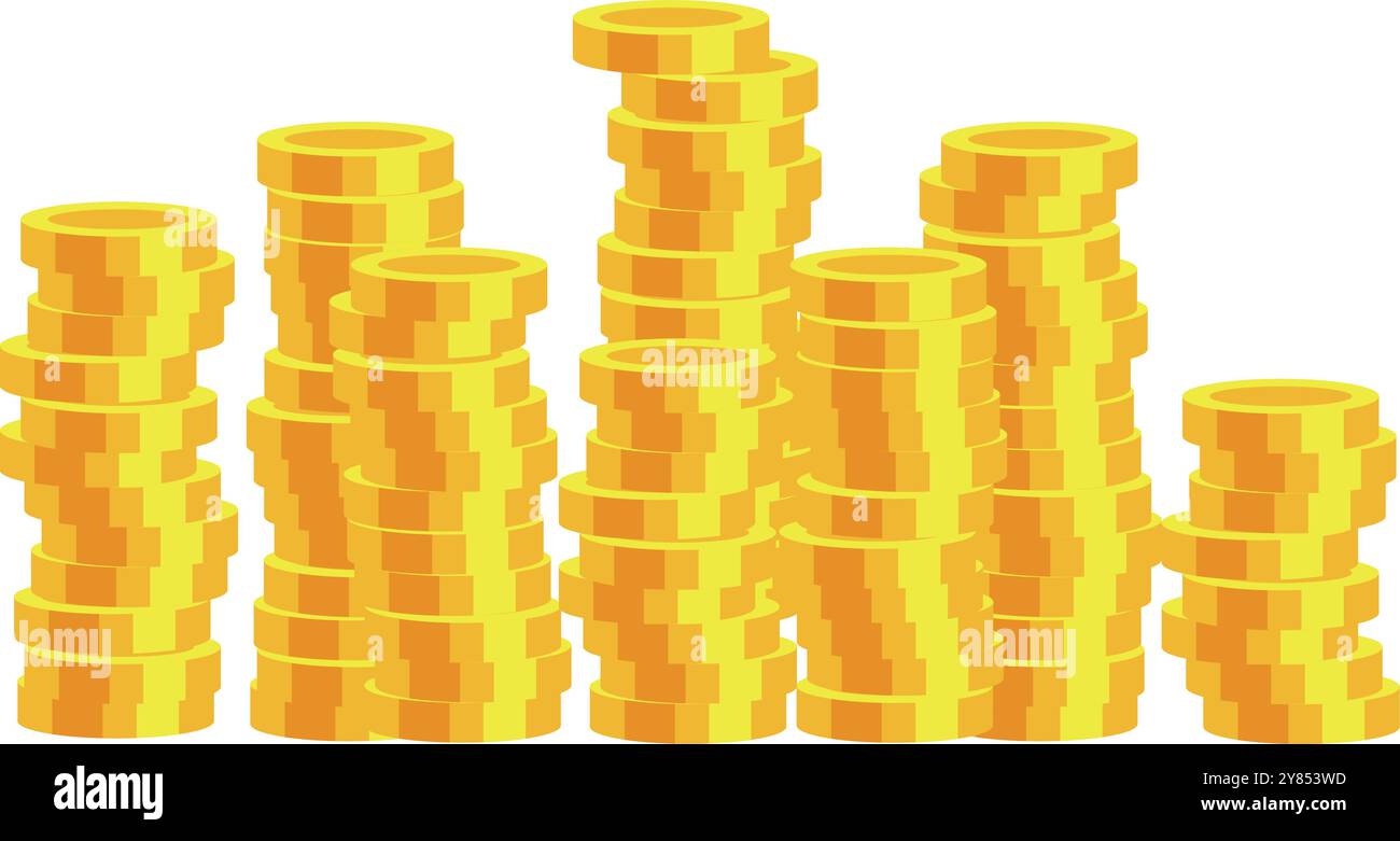 Golden shiny coins big Stock Vector Images - Alamy