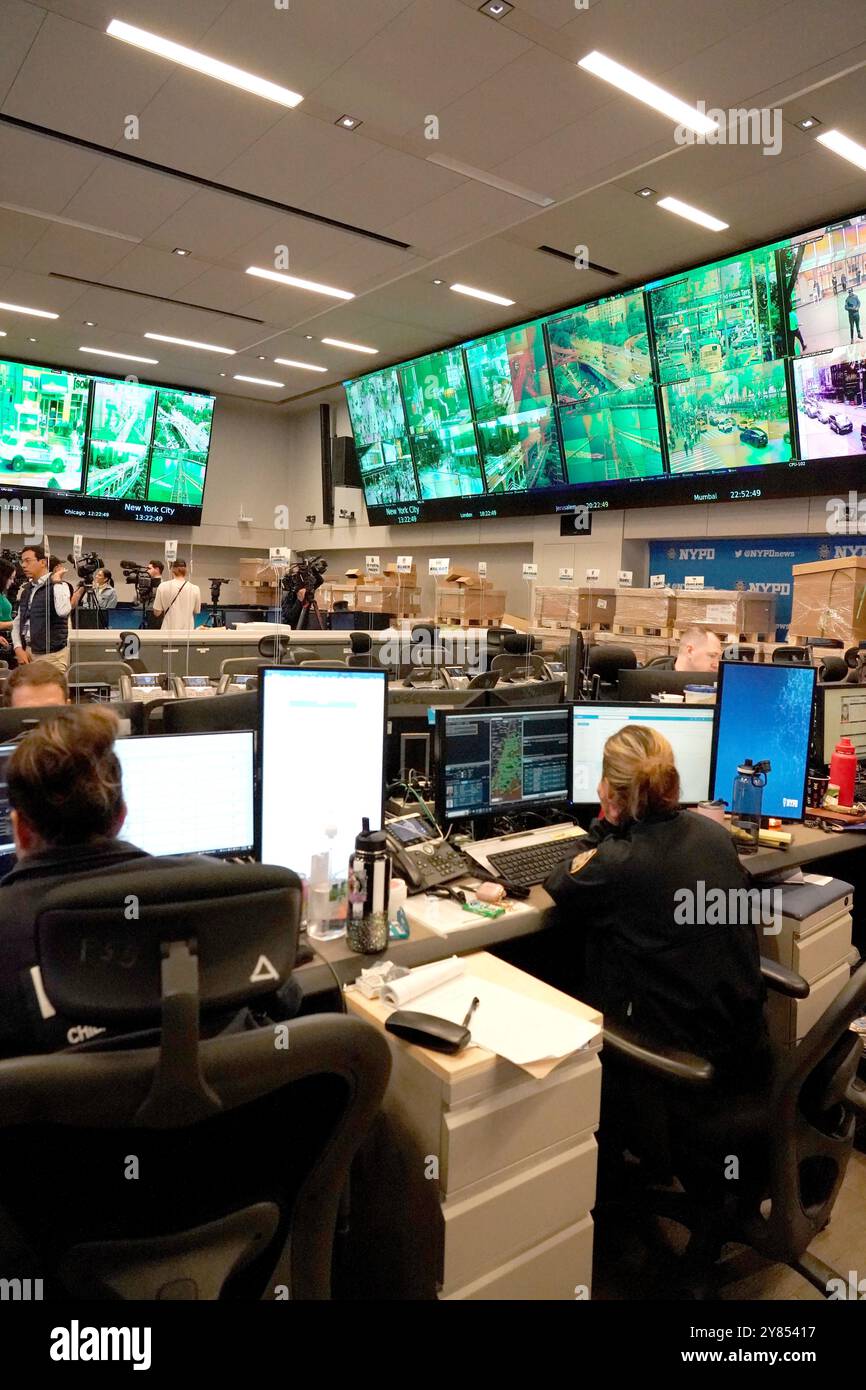 New York, United States. 01st Oct, 2024. Surveillance Screens inside ...