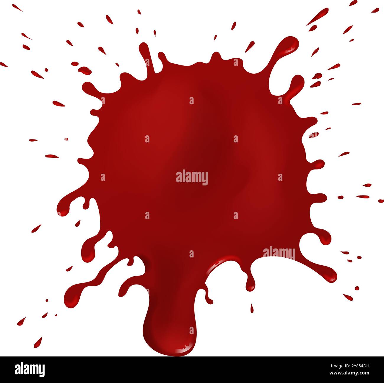 Blood stain realistic splash. Red liquid drop Stock Vector Image & Art ...