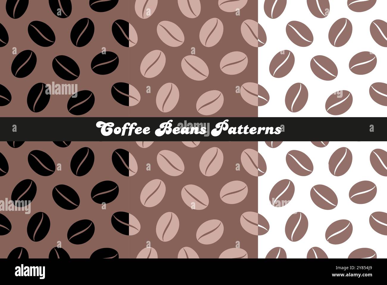 Coffee bean seamless pattern set in various color schemes Stock Vector ...