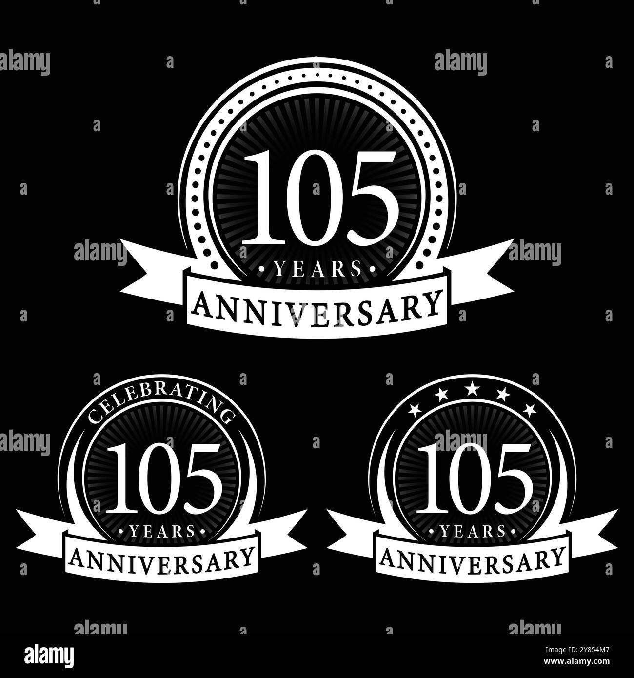 105 years anniversary logo collections. Set of 105th Anniversary ...