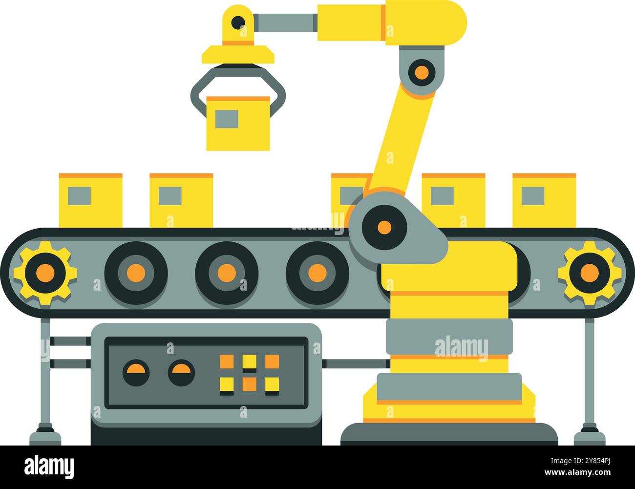 Hydraulic arm on industrial assembly line. Factory production Stock ...