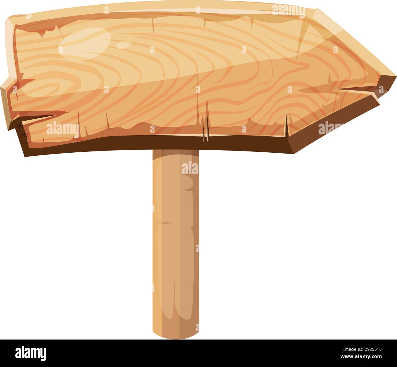 Wooden signpost template. Cartoon arrow. Direction pointer isolated on ...