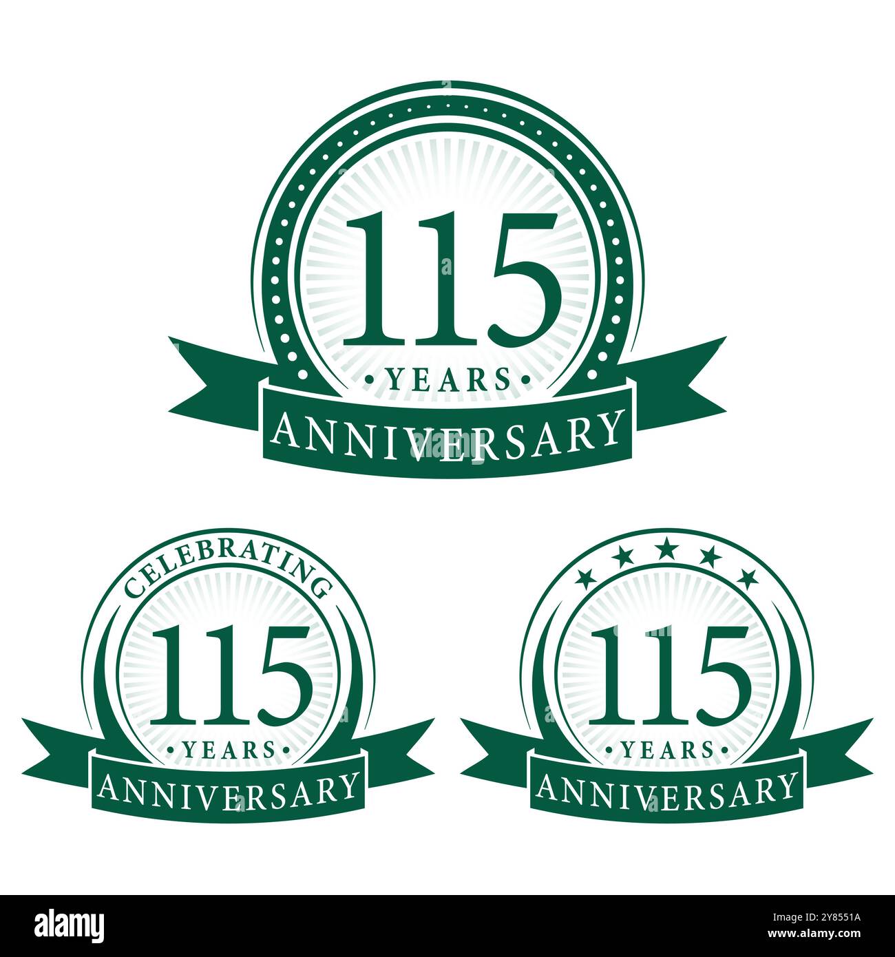 115 years anniversary logo collections. Set of 115th Anniversary ...