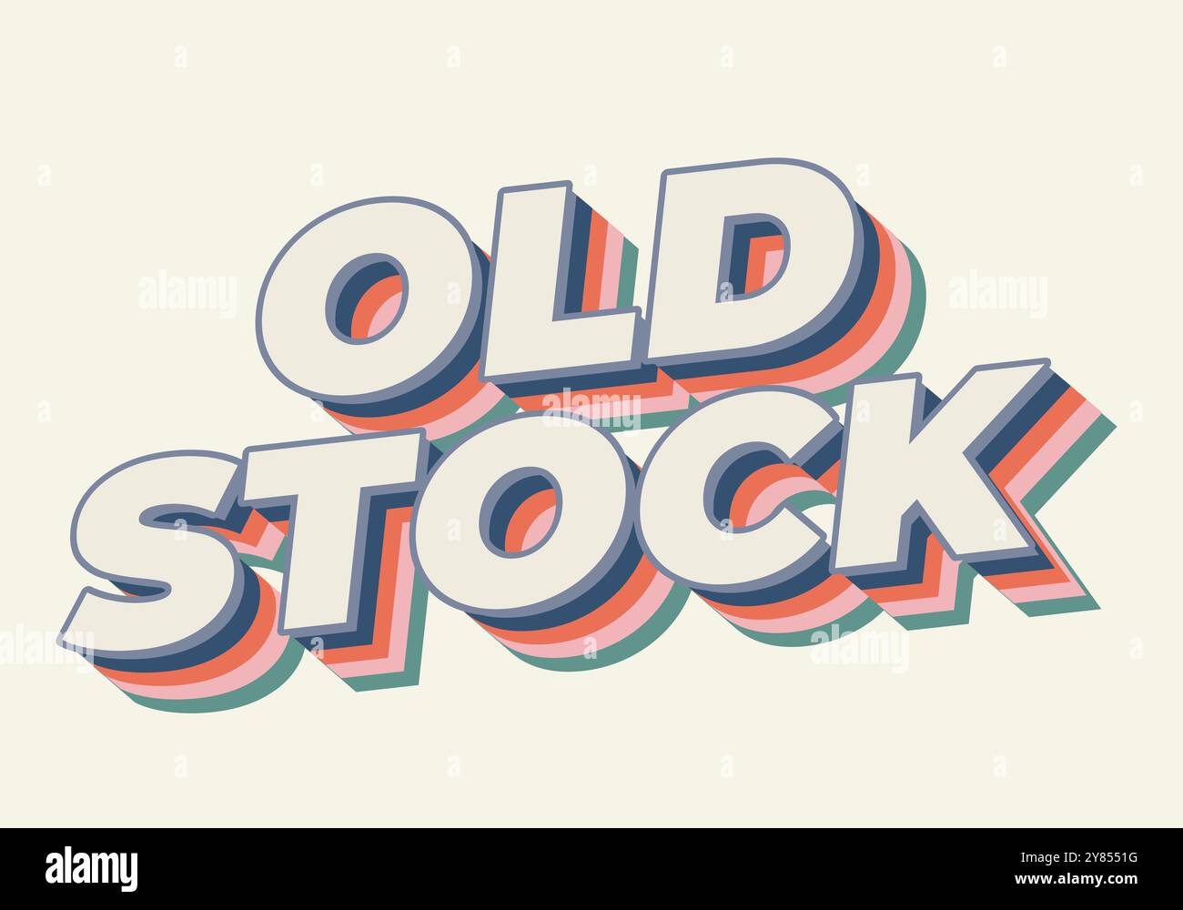 Old stock. Text effect design in 3D look with pop up colors for ...