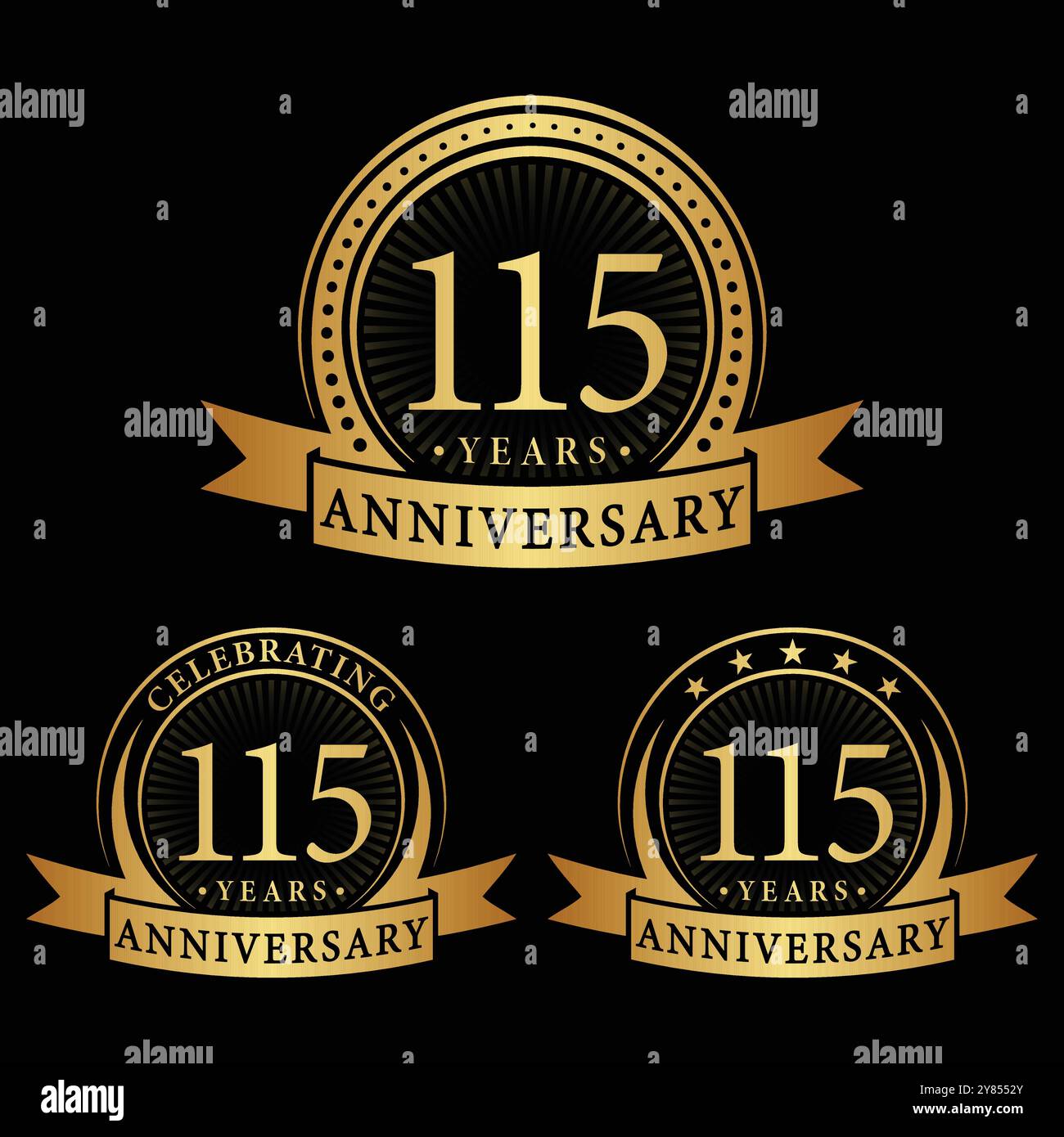115 years anniversary logo collections. Set of 115th Anniversary ...