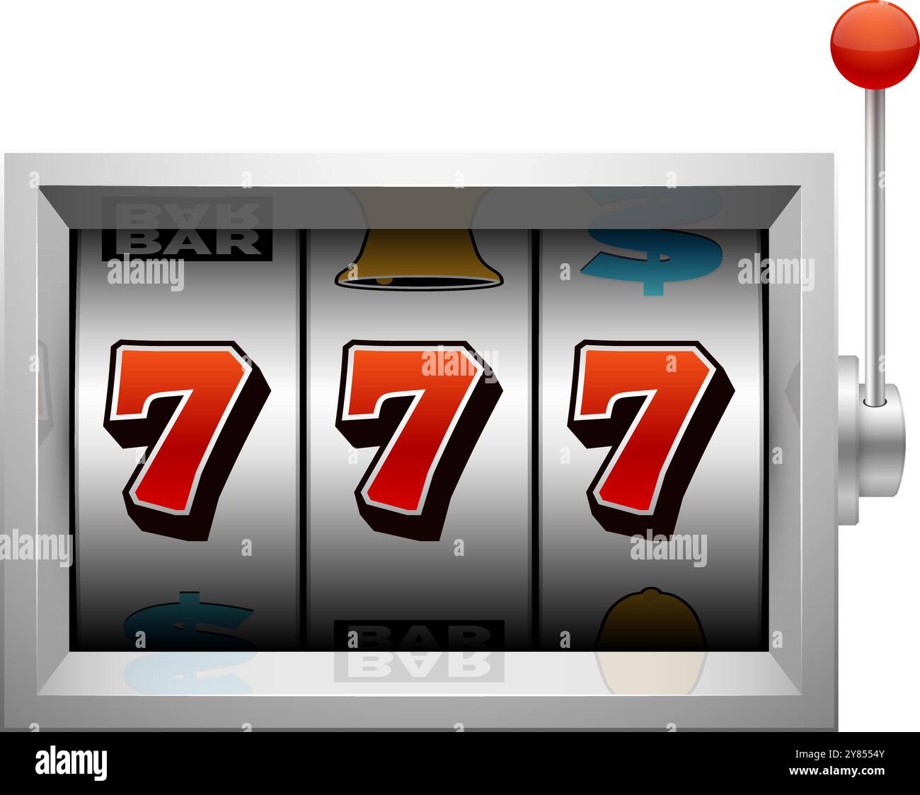 Three seven on slot machine screen. Jackpot logo Stock Vector Image ...
