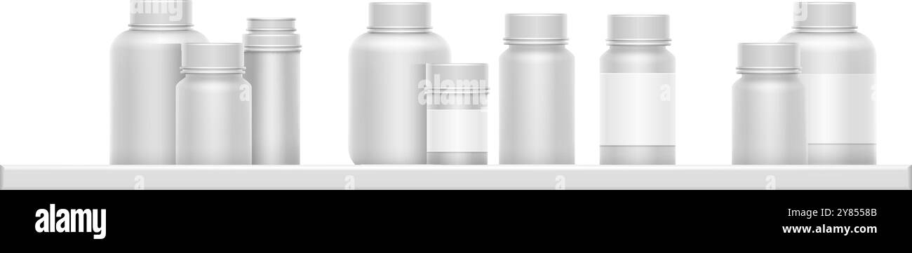 Medical bottles mockup. Different realistic drug containers isolated on ...