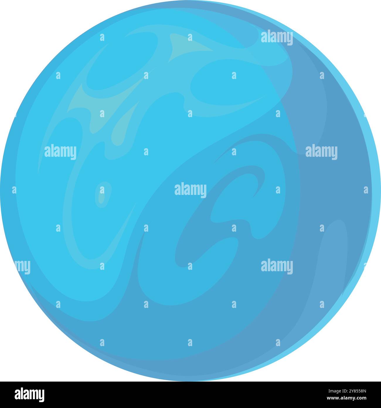 Neptune cartoon icon. Blue space planet drawing isolated on white ...