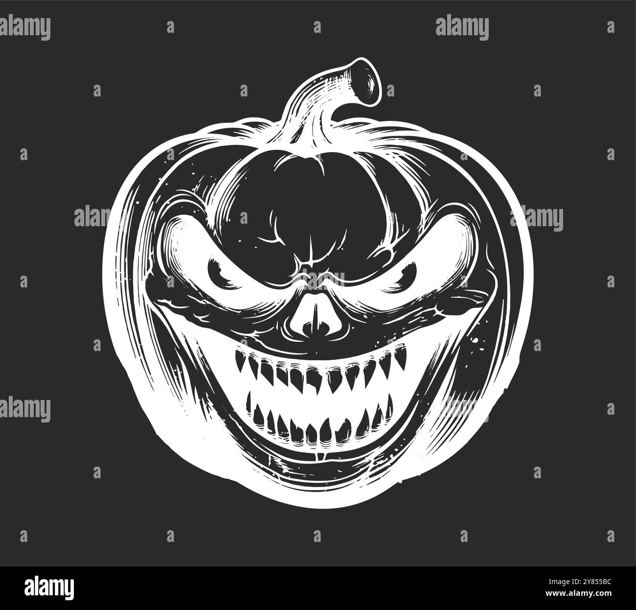 Scary pumpkin spooky horror element vector image Scary pumpkin spooky ...