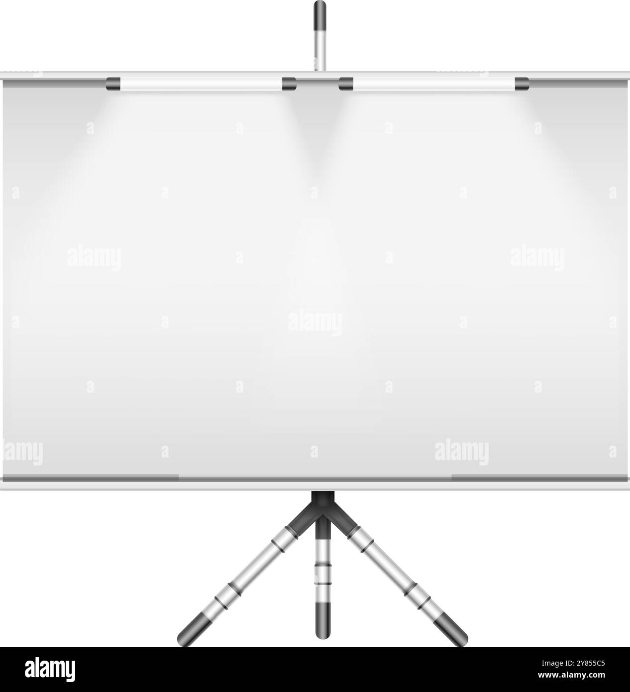 Whiteboard blank mockup. Realistic presentation white board isolated on ...