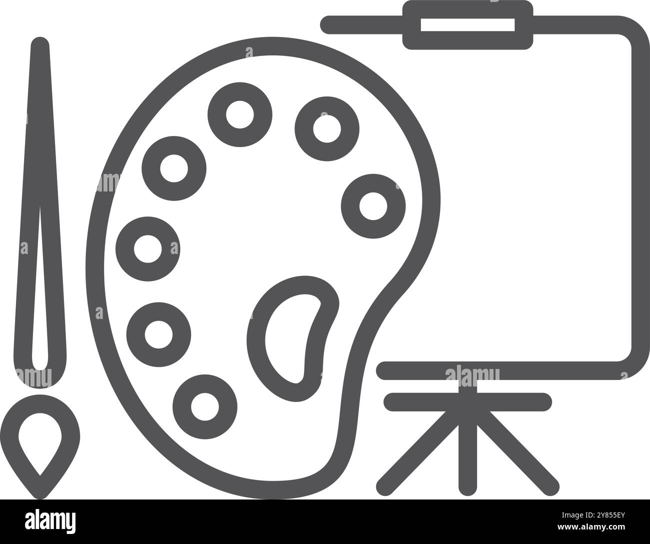 Artist line icon. Painter tools. Drawing symbol Stock Vector Image ...