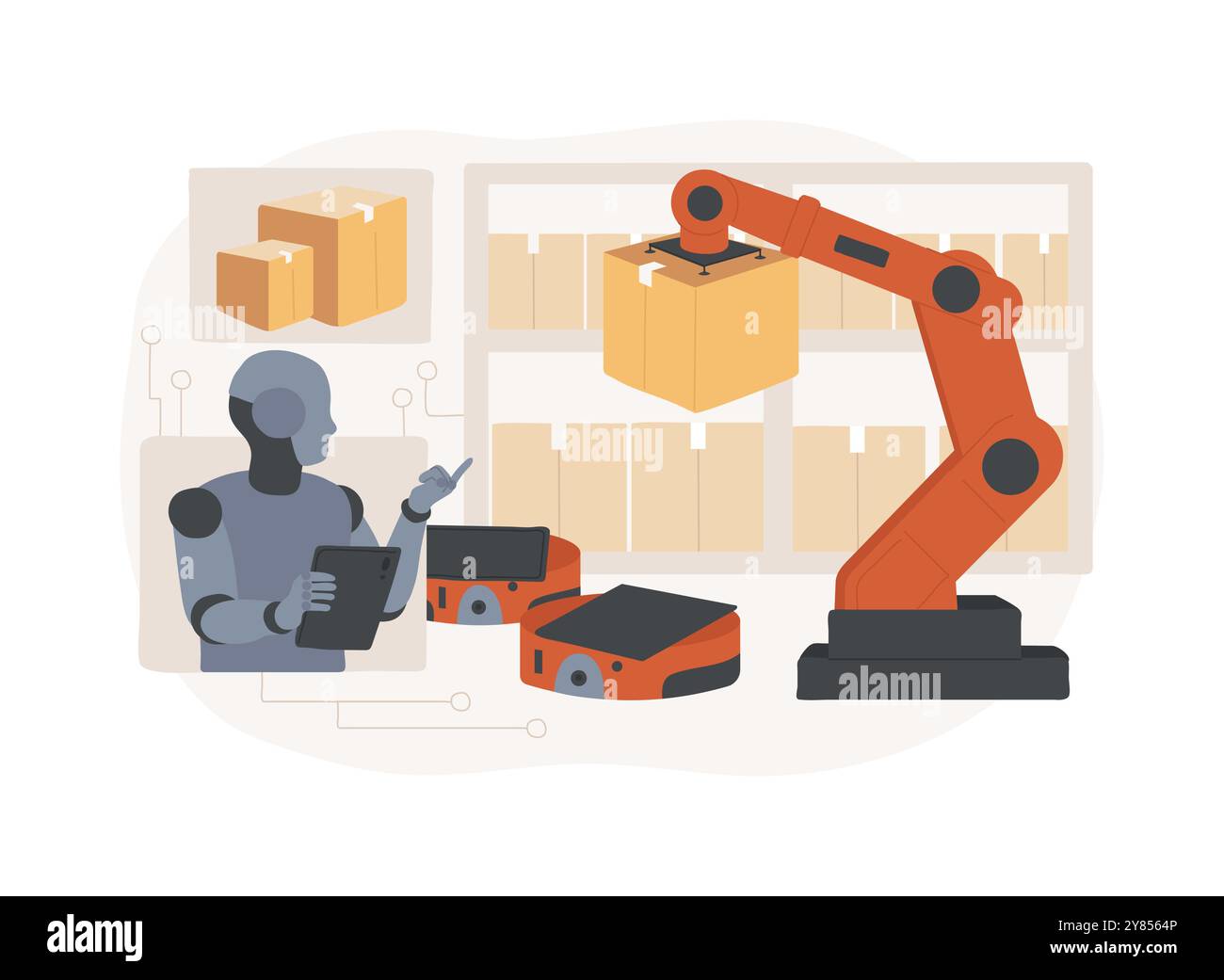 AI-Managed Robotics in Supply Chain abstract concept vector ...