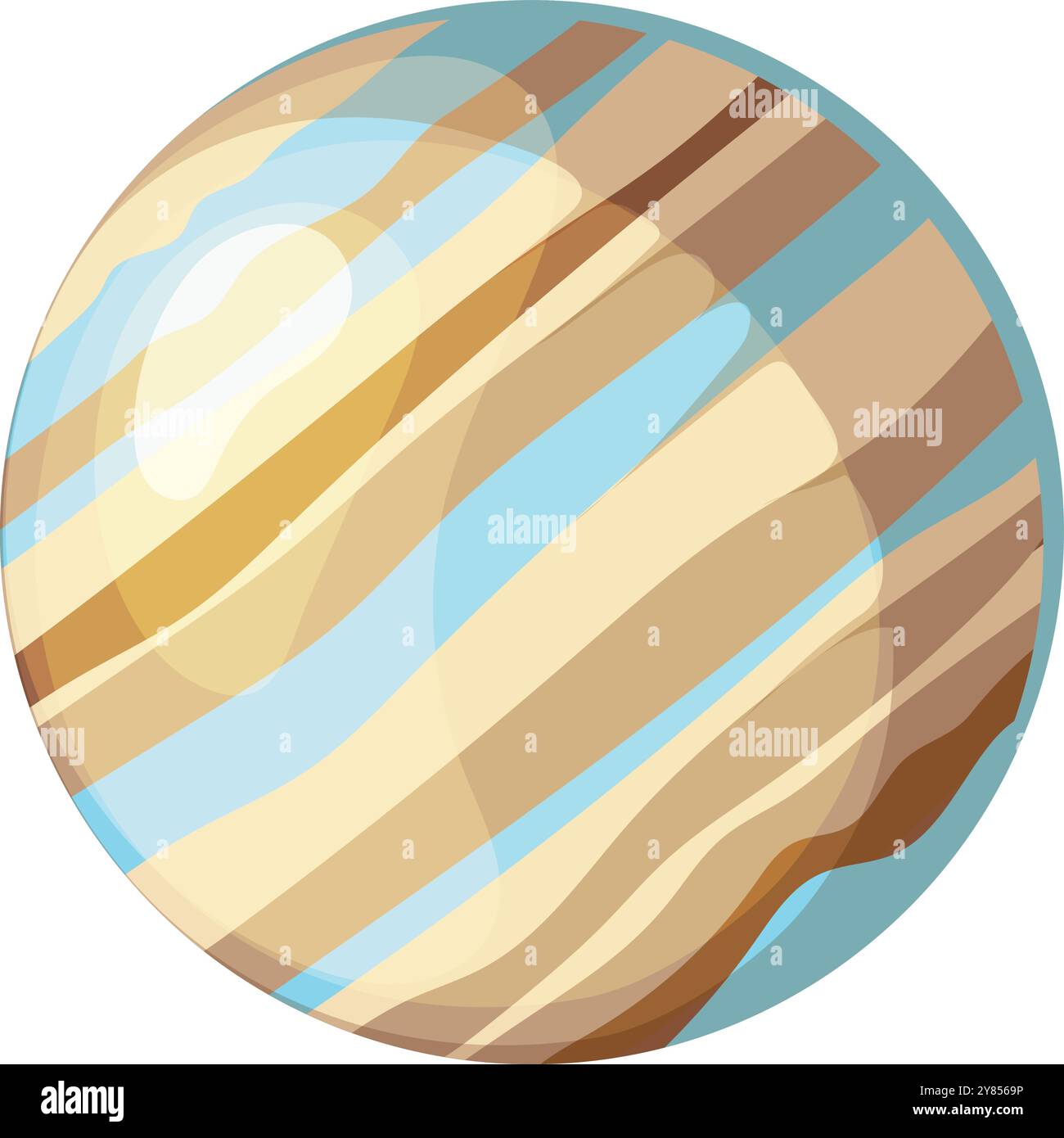 Gas planet cartoon icon. Space body symbol isolated on white background ...