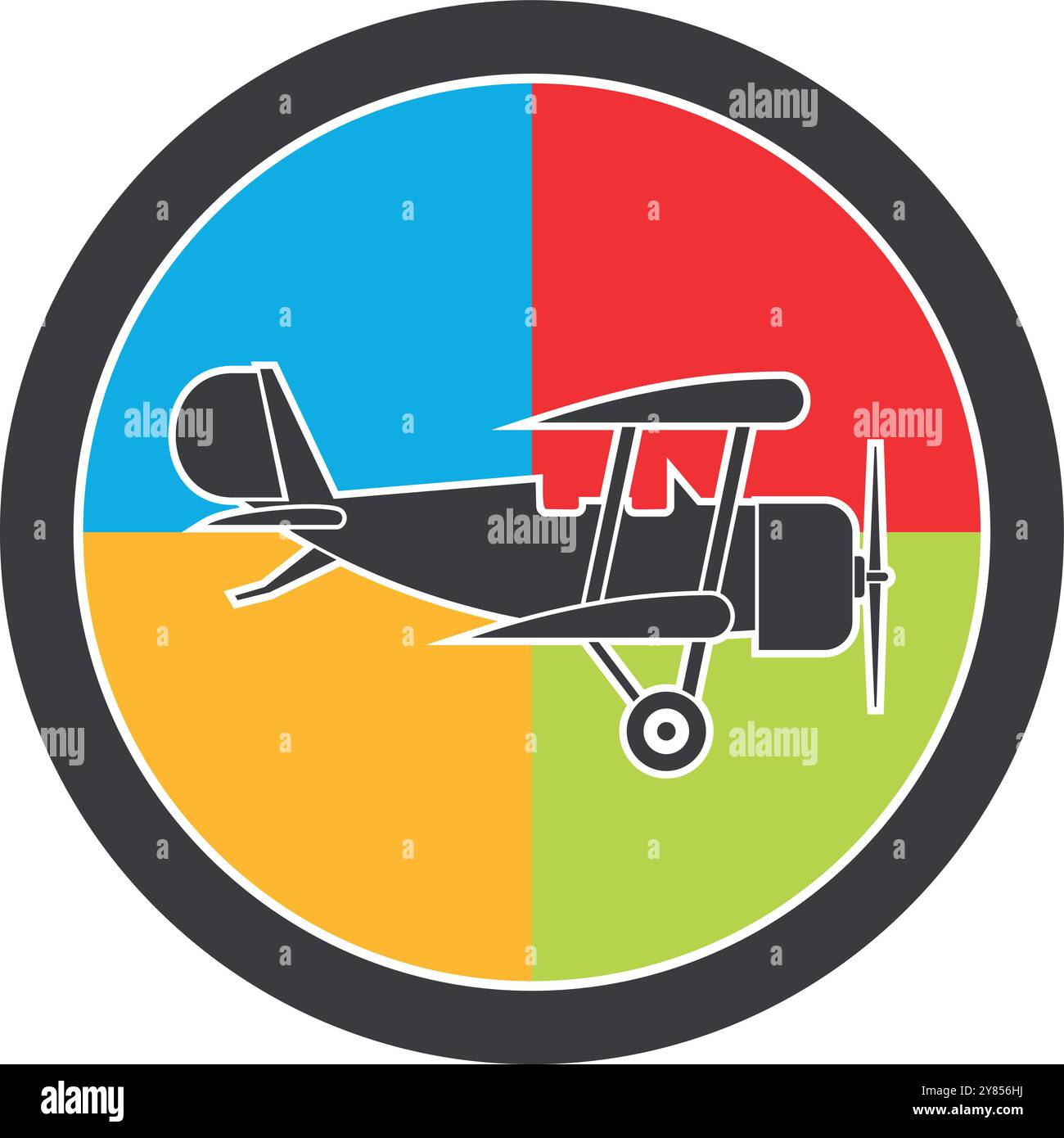 Retro airplane logo. Biplane flying. Pilot emblem Stock Vector Image ...