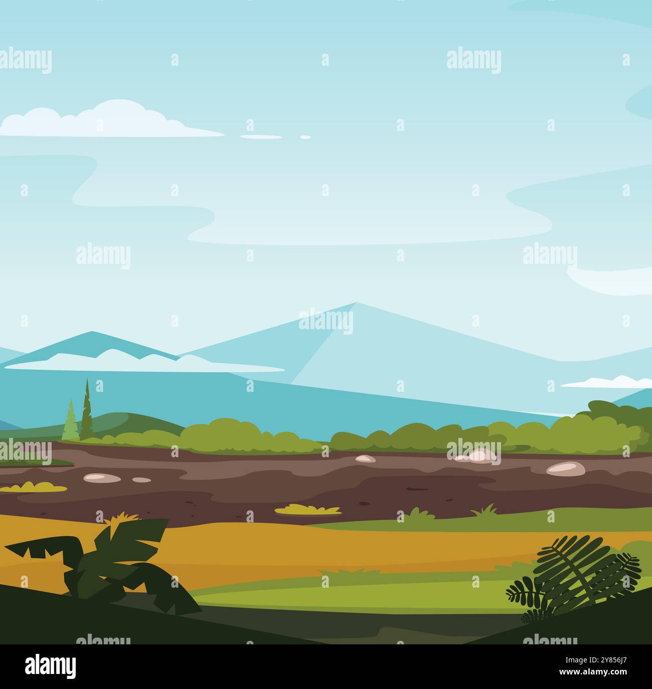 Mountain landscape. High peak scenery. Nature background Stock Vector ...